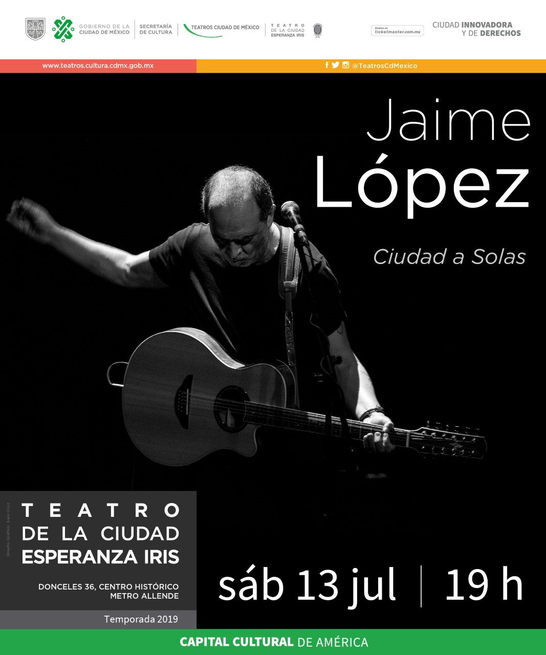 Jaime López presenta Ciudad a solas en el Teatro de la Ciudad Esperanza ...